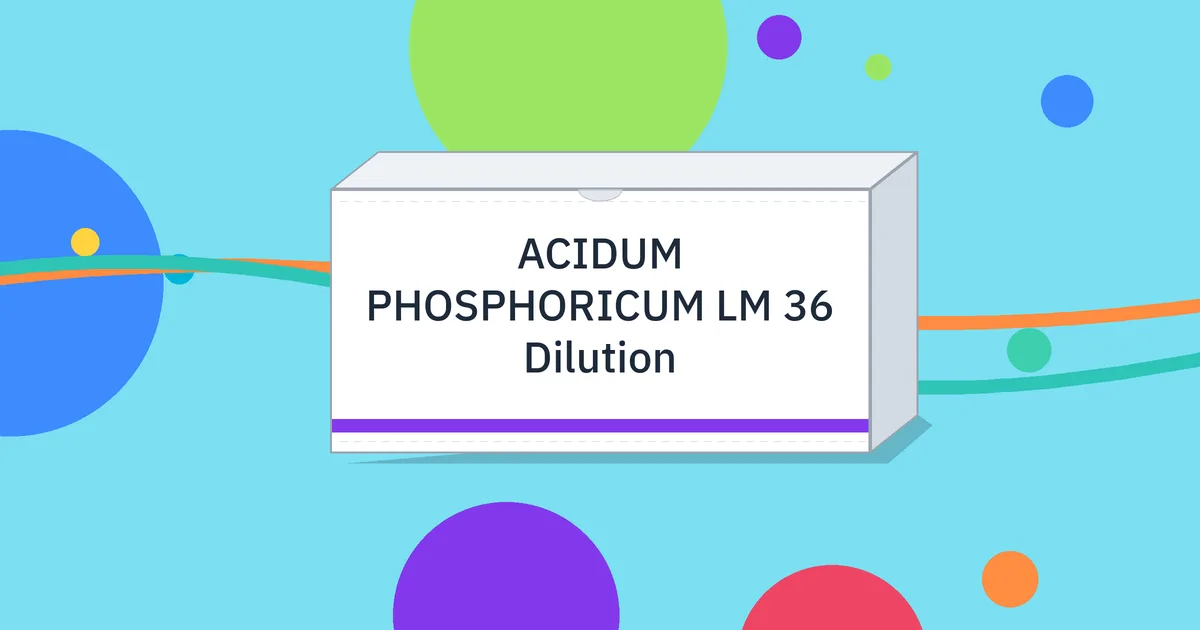 Symbolbild: Packung mit der Aufschrift ACIDUM PHOSPHORICUM LM 36 Dilution (PZN 12753354) – Verfügbarkeit und Bezug in Apotheken in Frankfurt am Main