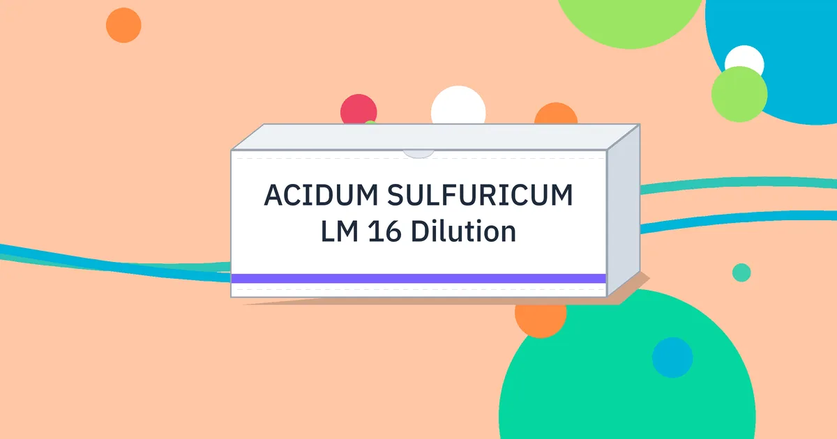 Symbolbild: Packung mit der Aufschrift ACIDUM SULFURICUM LM 16 Dilution (PZN 12754081) – Verfügbarkeit und Bezug in Apotheken in Frankfurt am Main