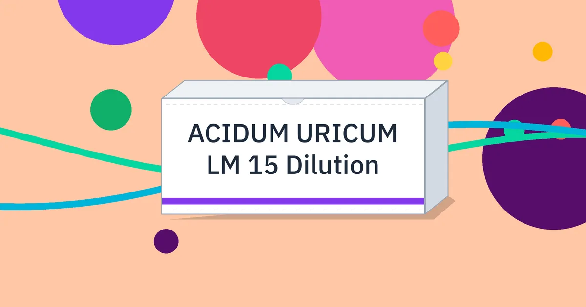 Symbolbild: Packung mit der Aufschrift ACIDUM URICUM LM 15 Dilution (PZN 13288729) – Verfügbarkeit und Bezug in Apotheken in Frankfurt am Main