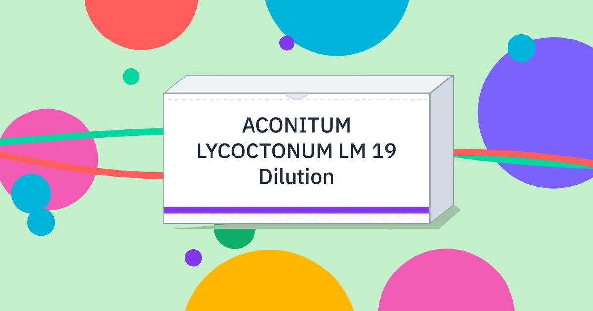 Symbolbild: Packung mit der Aufschrift ACONITUM LYCOCTONUM LM 19 Dilution (PZN 13291772) – Verfügbarkeit und Bezug in Apotheken in Frankfurt am Main