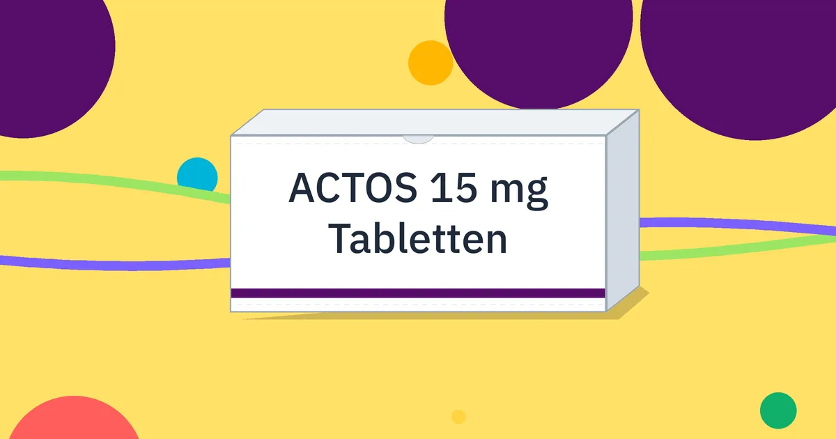 Symbolbild: Packung mit der Aufschrift ACTOS 15 mg Tabletten (PZN 04759851) – Verfügbarkeit und Bezug in Apotheken in Frankfurt am Main