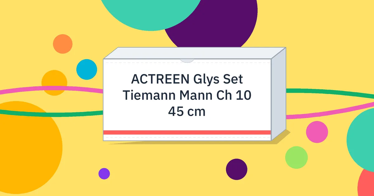 Symbolbild: Packung mit der Aufschrift ACTREEN Glys Set Tiemann Mann Ch 10 45 cm (PZN 00588418) – Verfügbarkeit und Bezug in Apotheken in Frankfurt am Main