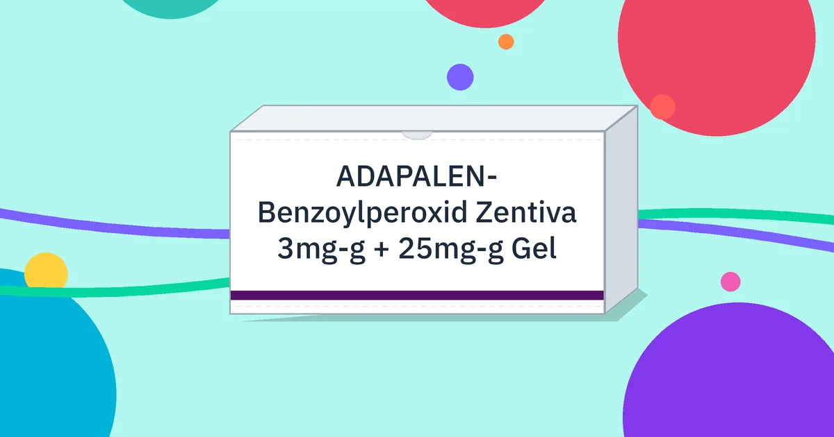 Symbolbild: Packung mit der Aufschrift ADAPALEN-Benzoylperoxid Zentiva 3mg-g + 25mg-g Gel (PZN 19881977) – Verfügbarkeit und Bezug in Apotheken in Frankfurt am Main