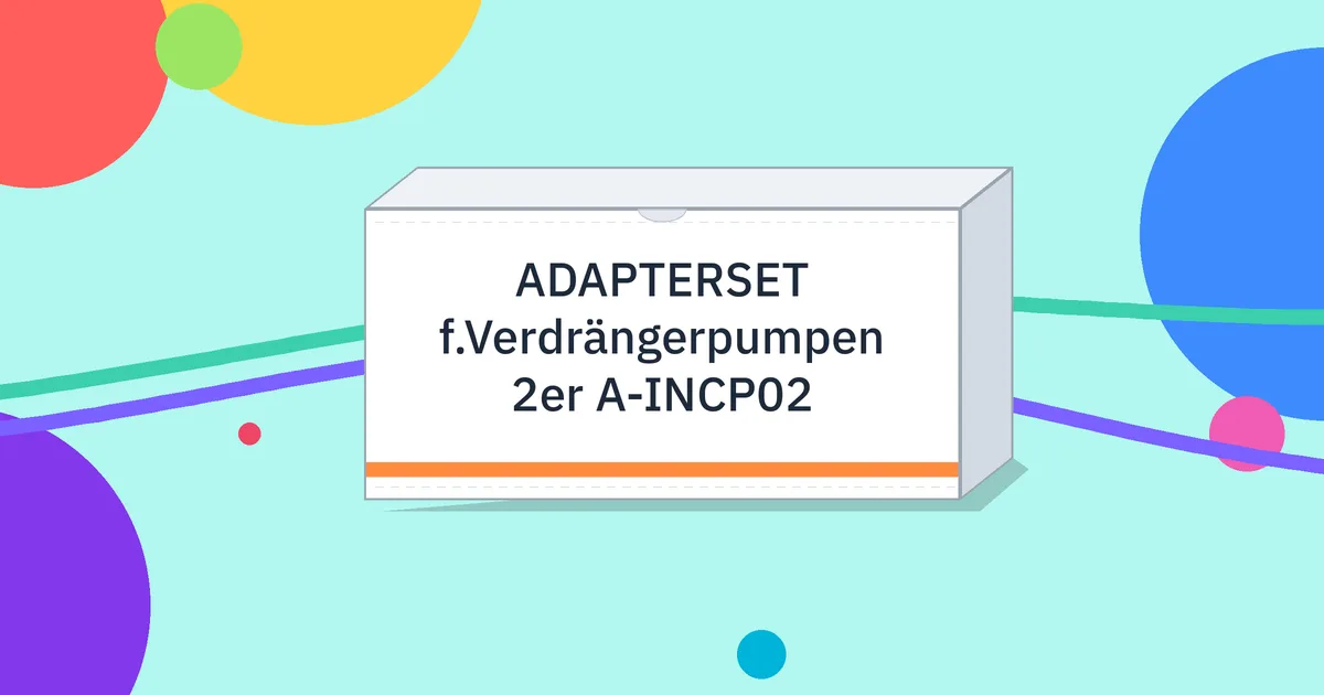 Symbolbild: Packung mit der Aufschrift ADAPTERSET f.Verdrängerpumpen 2er A-INCP02 (PZN 20081420) – Verfügbarkeit und Bezug in Apotheken in Frankfurt am Main