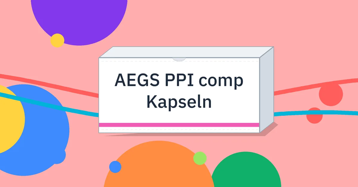 Symbolbild: Packung mit der Aufschrift AEGS PPI comp Kapseln (PZN 17165455) – Verfügbarkeit und Bezug in Apotheken in Frankfurt am Main