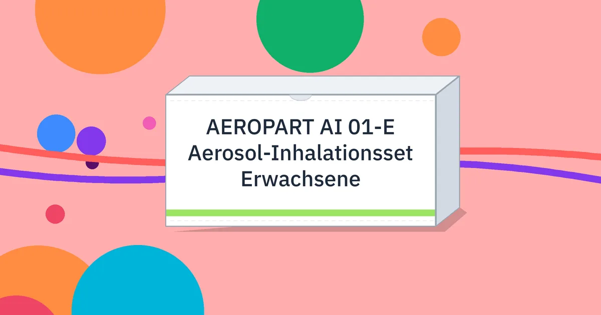 Symbolbild: Packung mit der Aufschrift AEROPART AI 01-E Aerosol-Inhalationsset Erwachsene (PZN 01075690) – Verfügbarkeit und Bezug in Apotheken in Frankfurt am Main