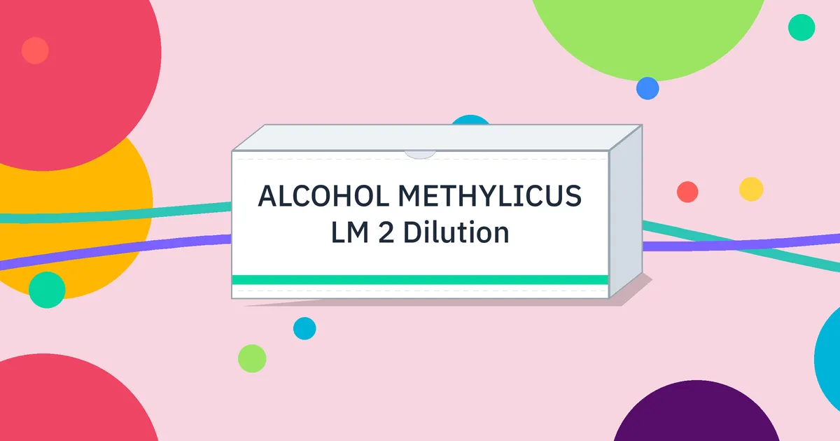 Symbolbild: Packung mit der Aufschrift ALCOHOL METHYLICUS LM 2 Dilution (PZN 13309101) – Verfügbarkeit und Bezug in Apotheken in Frankfurt am Main