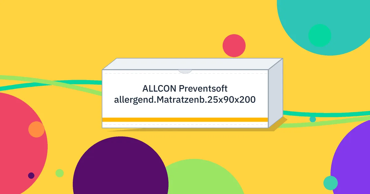 Symbolbild: Packung mit der Aufschrift ALLCON Preventsoft allergend.Matratzenb.25x90x200 (PZN 12445434) – Verfügbarkeit und Bezug in Apotheken in Frankfurt am Main