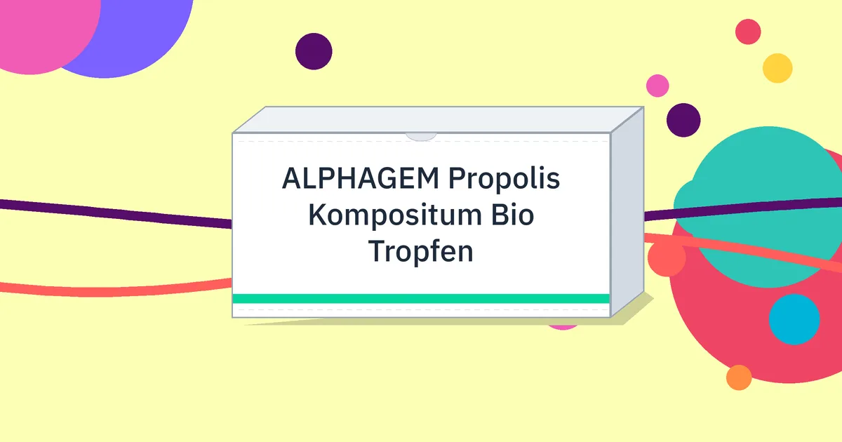 Symbolbild: Packung mit der Aufschrift ALPHAGEM Propolis Kompositum Bio Tropfen (PZN 20298295) – Verfügbarkeit und Bezug in Apotheken in Frankfurt am Main