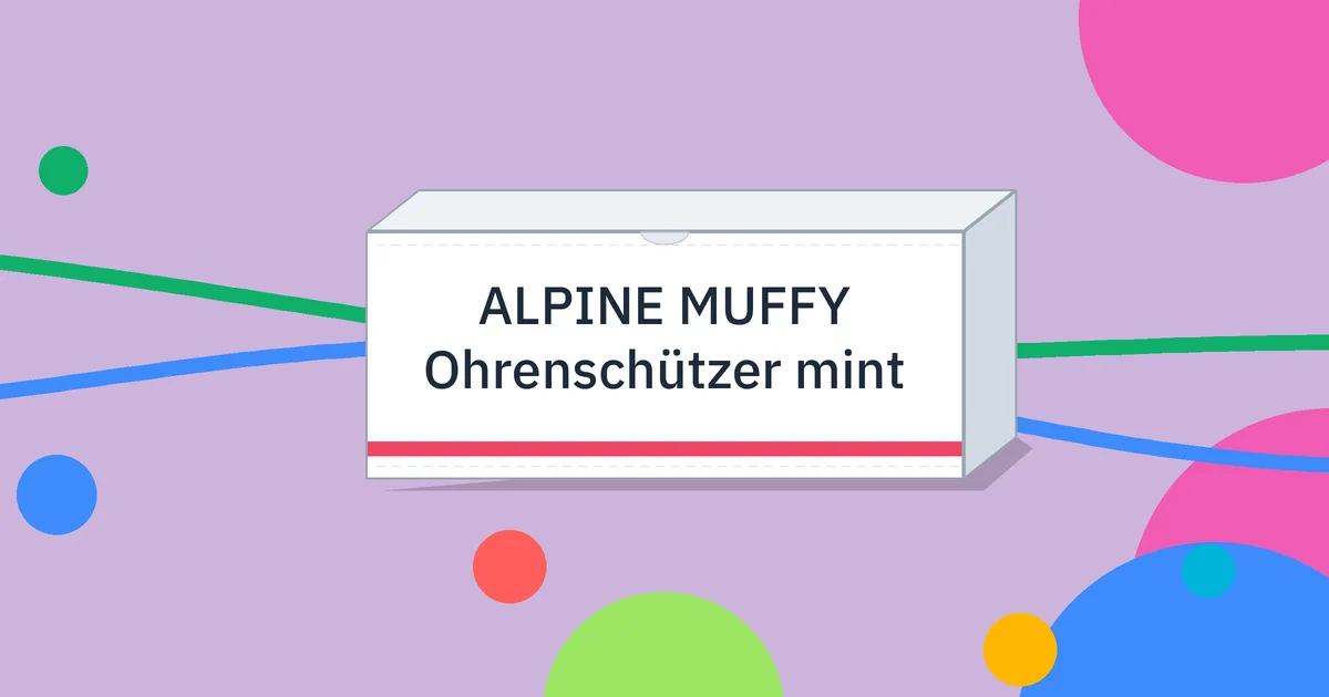 Symbolbild: Packung mit der Aufschrift ALPINE MUFFY Ohrenschützer mint (PZN 16905909) – Verfügbarkeit und Bezug in Apotheken in Frankfurt am Main