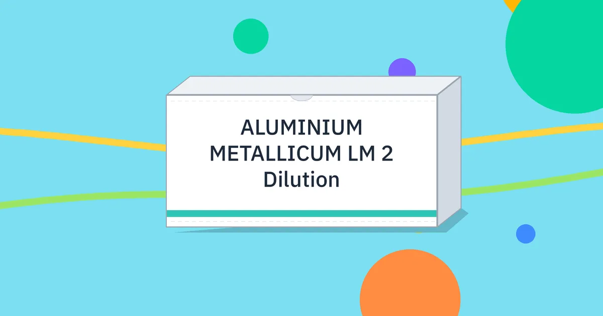 Symbolbild: Packung mit der Aufschrift ALUMINIUM METALLICUM LM 2 Dilution (PZN 12759233) – Verfügbarkeit und Bezug in Apotheken in Frankfurt am Main