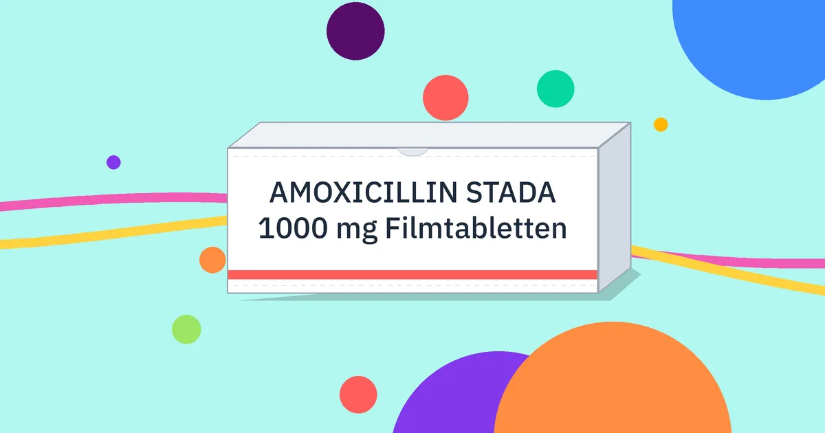 Symbolbild: Packung mit der Aufschrift AMOXICILLIN STADA 1000 mg Filmtabletten (PZN 17848740) – Verfügbarkeit und Bezug in Apotheken in Frankfurt am Main
