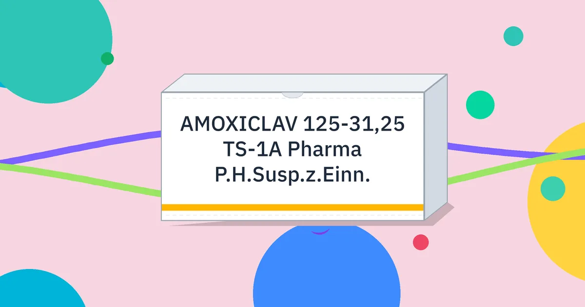 Symbolbild: Packung mit der Aufschrift AMOXICLAV 125-31,25 TS-1A Pharma P.H.Susp.z.Einn. (PZN 06304528) – Verfügbarkeit und Bezug in Apotheken in Frankfurt am Main