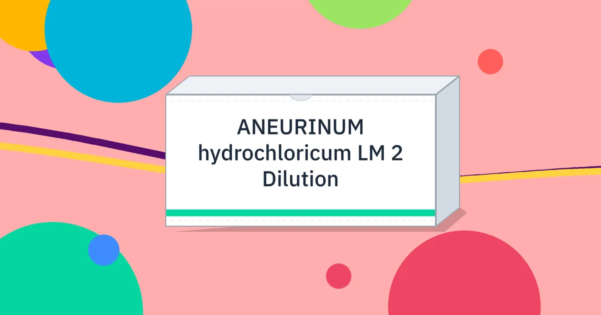 Symbolbild: Packung mit der Aufschrift ANEURINUM hydrochloricum LM 2 Dilution (PZN 13367400) – Verfügbarkeit und Bezug in Apotheken in Frankfurt am Main