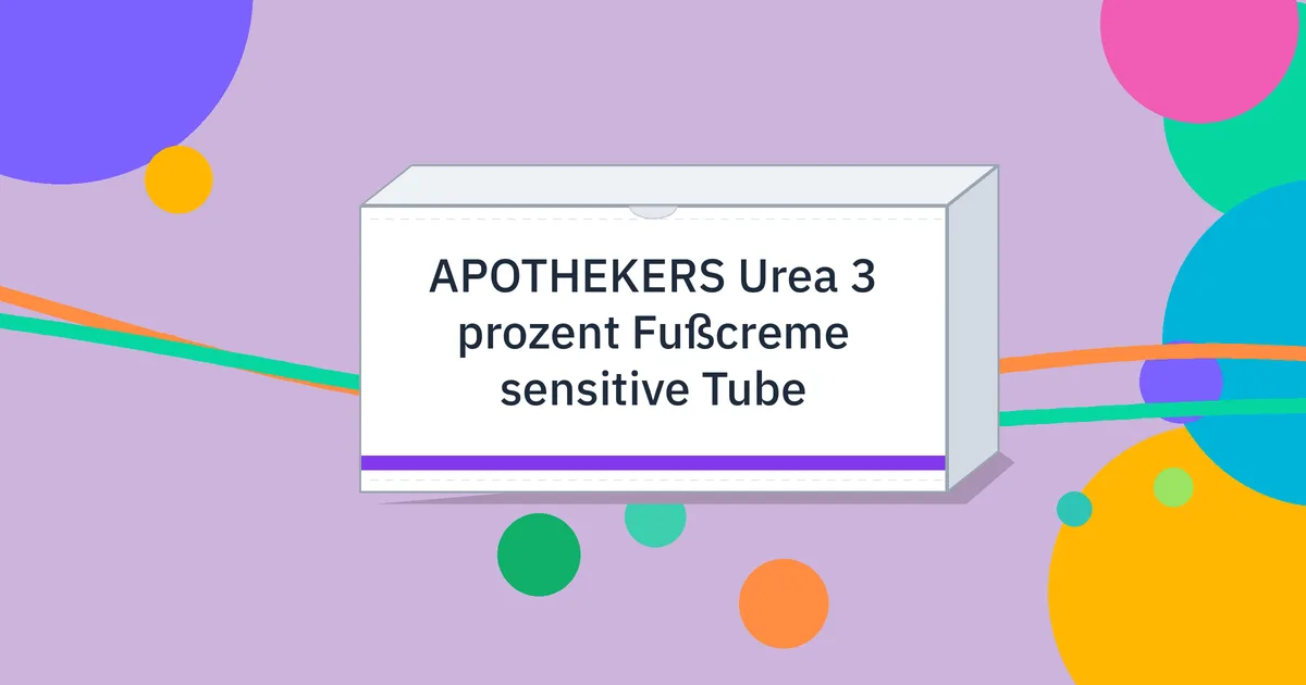 Symbolbild: Packung mit der Aufschrift APOTHEKERS Urea 3 prozent Fußcreme sensitive Tube (PZN 19109449) – Verfügbarkeit und Bezug in Apotheken in Frankfurt am Main