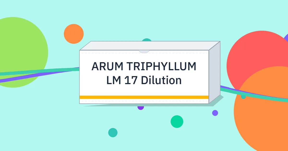 Symbolbild: Packung mit der Aufschrift ARUM TRIPHYLLUM LM 17 Dilution (PZN 12780724) – Verfügbarkeit und Bezug in Apotheken in Frankfurt am Main