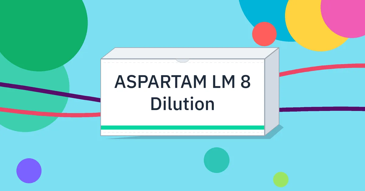 Symbolbild: Packung mit der Aufschrift ASPARTAM LM 8 Dilution (PZN 12781936) – Verfügbarkeit und Bezug in Apotheken in Frankfurt am Main
