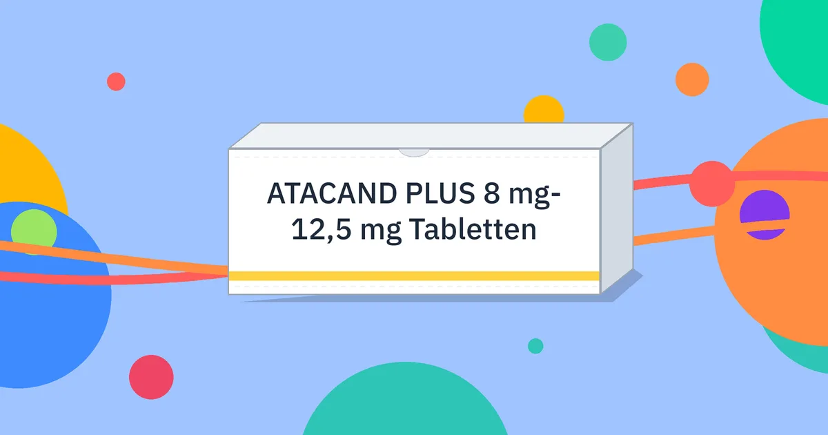 Symbolbild: Packung mit der Aufschrift ATACAND PLUS 8 mg-12,5 mg Tabletten (PZN 06102397) – Verfügbarkeit und Bezug in Apotheken in Frankfurt am Main
