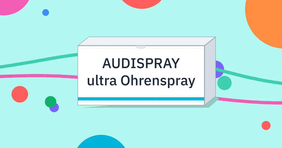 Symbolbild: Packung mit der Aufschrift AUDISPRAY ultra Ohrenspray (PZN 15251630) – Verfügbarkeit und Bezug in Apotheken in Frankfurt am Main