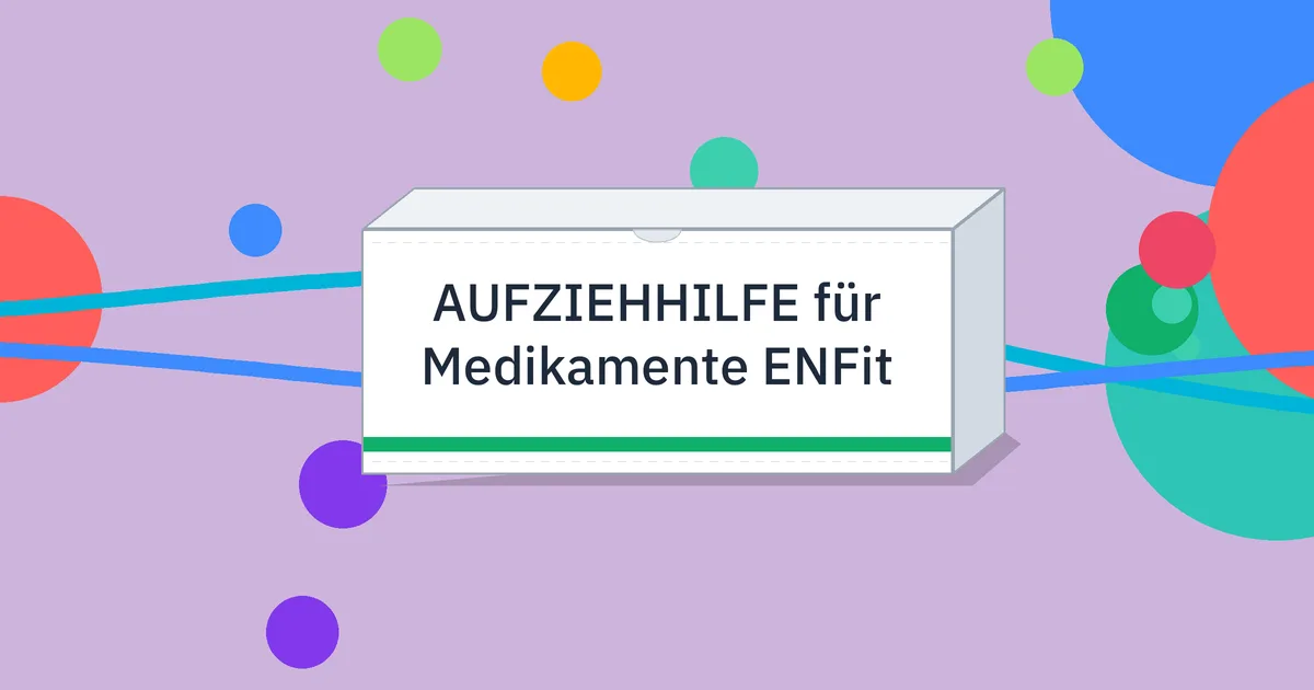 Symbolbild: Packung mit der Aufschrift AUFZIEHHILFE für Medikamente ENFit (PZN 17619548) – Verfügbarkeit und Bezug in Apotheken in Frankfurt am Main