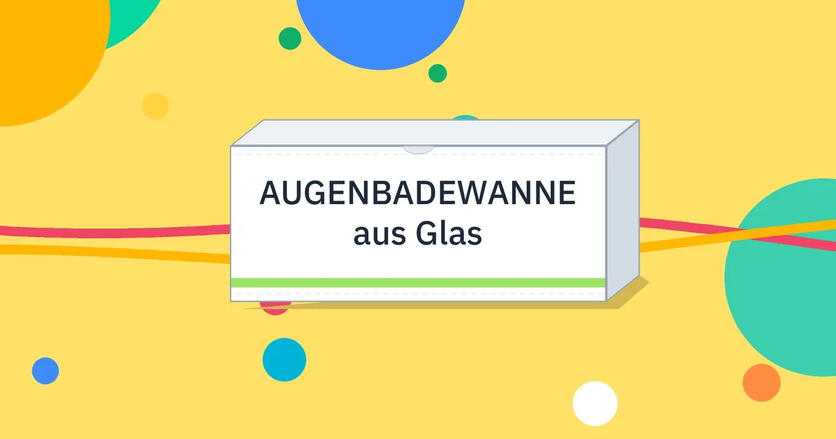 Symbolbild: Packung mit der Aufschrift AUGENBADEWANNE aus Glas (PZN 04816394) – Verfügbarkeit und Bezug in Apotheken in Frankfurt am Main