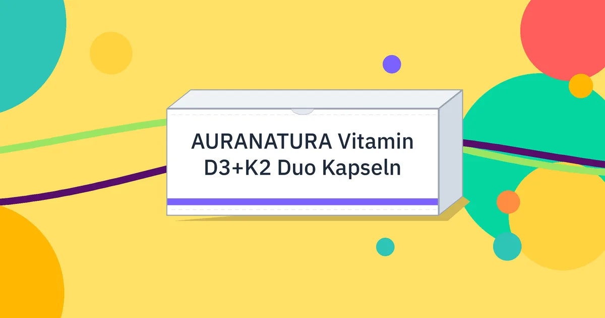 Symbolbild: Packung mit der Aufschrift AURANATURA Vitamin D3+K2 Duo Kapseln (PZN 19477006) – Verfügbarkeit und Bezug in Apotheken in Frankfurt am Main