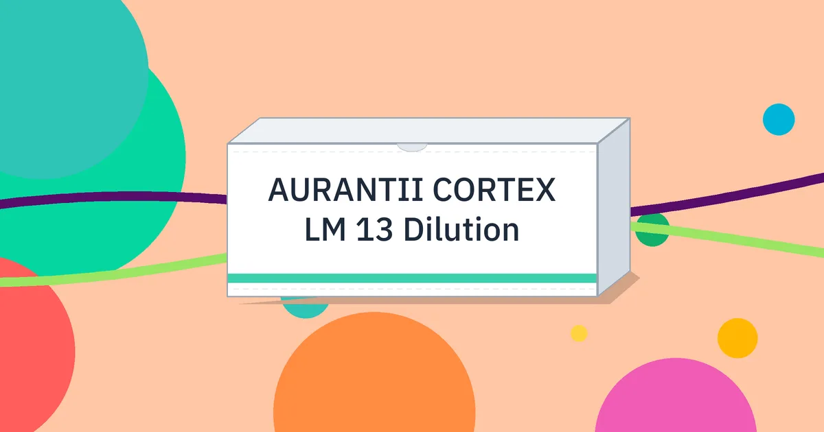 Symbolbild: Packung mit der Aufschrift AURANTII CORTEX LM 13 Dilution (PZN 13373033) – Verfügbarkeit und Bezug in Apotheken in Frankfurt am Main