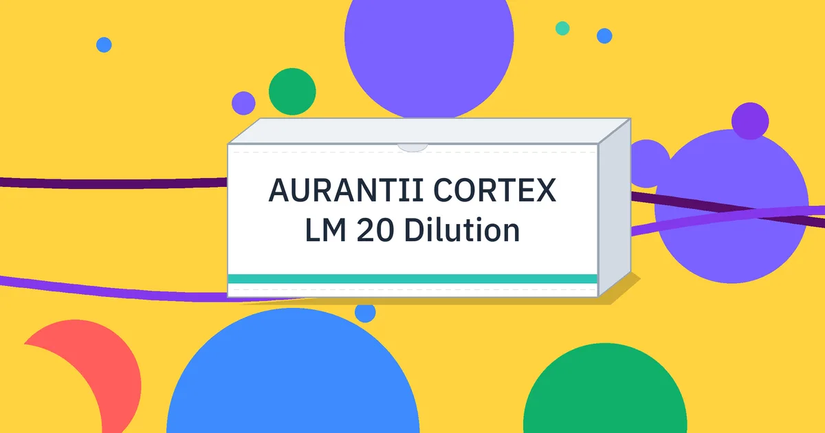 Symbolbild: Packung mit der Aufschrift AURANTII CORTEX LM 20 Dilution (PZN 13373228) – Verfügbarkeit und Bezug in Apotheken in Frankfurt am Main