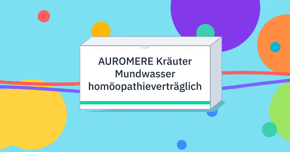 Symbolbild: Packung mit der Aufschrift AUROMERE Kräuter Mundwasser homöopathieverträglich (PZN 11529353) – Verfügbarkeit und Bezug in Apotheken in Frankfurt am Main