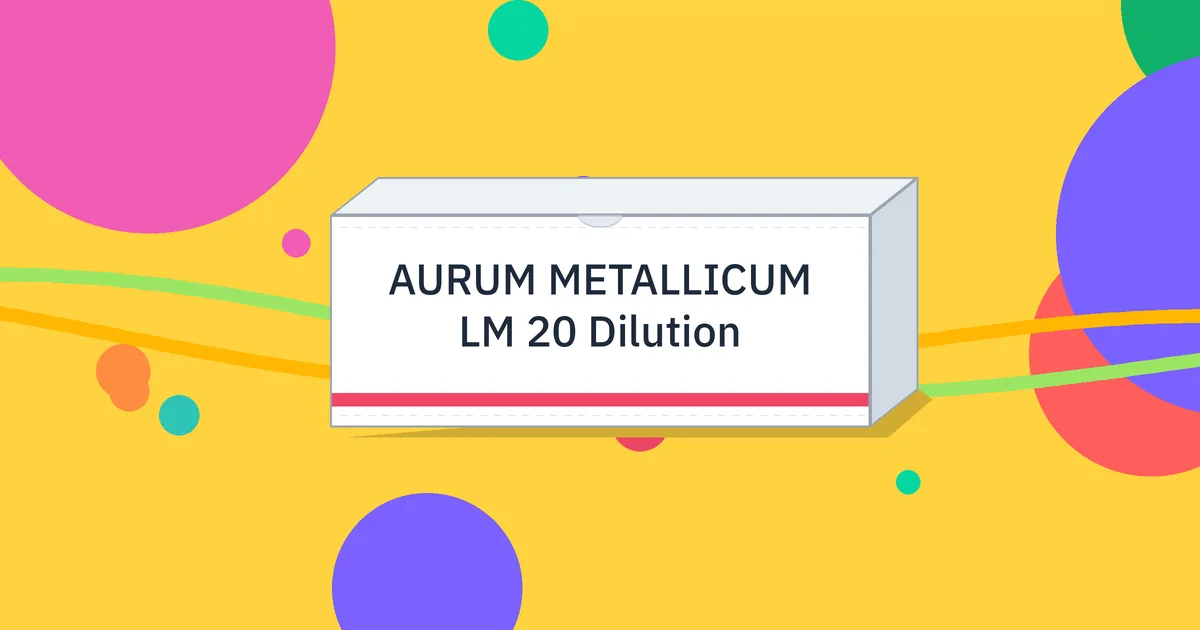 Symbolbild: Packung mit der Aufschrift AURUM METALLICUM LM 20 Dilution (PZN 12785176) – Verfügbarkeit und Bezug in Apotheken in Frankfurt am Main