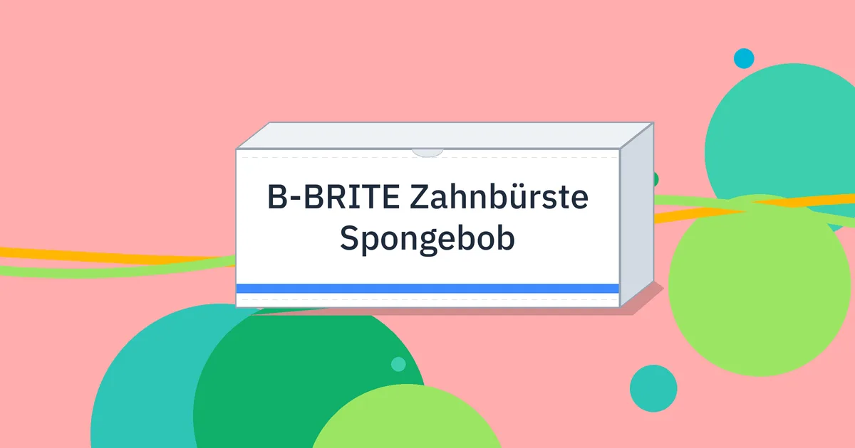 Symbolbild: Packung mit der Aufschrift B-BRITE Zahnbürste Spongebob (PZN 11647325) – Verfügbarkeit und Bezug in Apotheken in Frankfurt am Main
