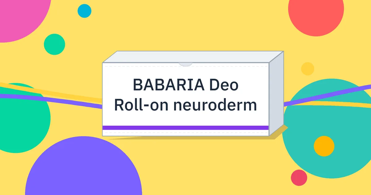 Symbolbild: Packung mit der Aufschrift BABARIA Deo Roll-on neuroderm (PZN 15782994) – Verfügbarkeit und Bezug in Apotheken in Frankfurt am Main