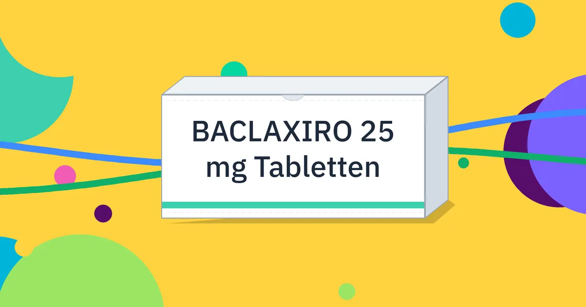 Symbolbild: Packung mit der Aufschrift BACLAXIRO 25 mg Tabletten (PZN 16793072) – Verfügbarkeit und Bezug in Apotheken in Frankfurt am Main