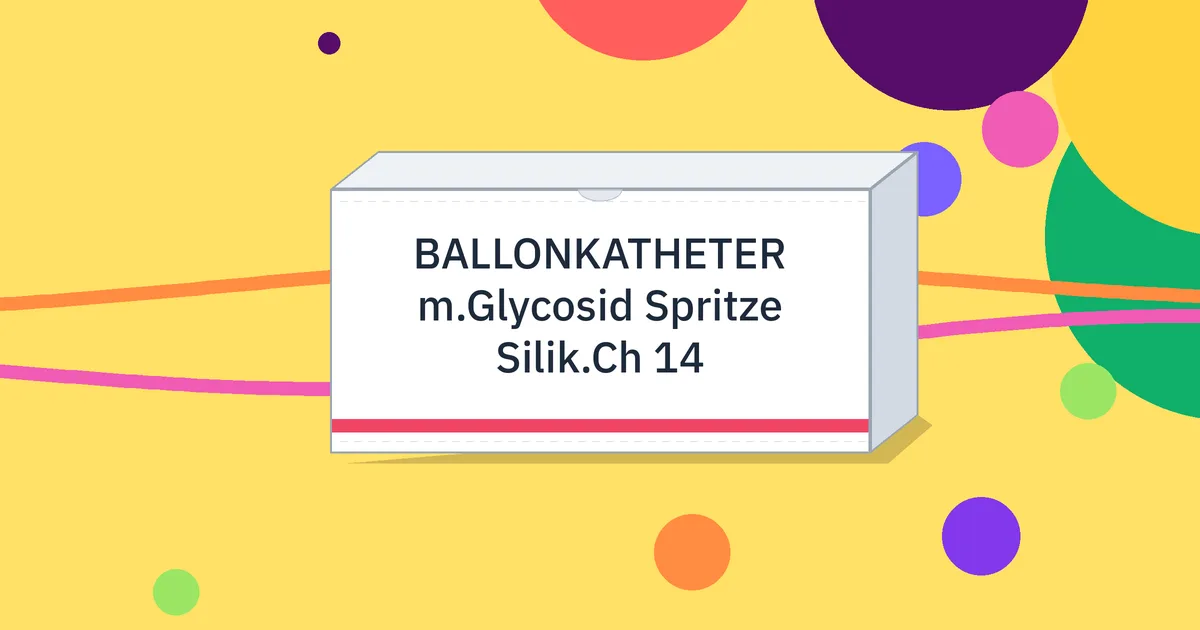 Symbolbild: Packung mit der Aufschrift BALLONKATHETER m.Glycosid Spritze Silik.Ch 14 (PZN 05870421) – Verfügbarkeit und Bezug in Apotheken in Frankfurt am Main