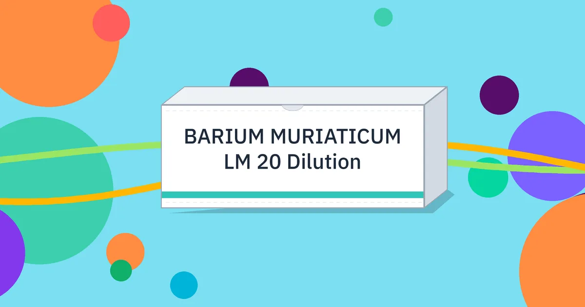 Symbolbild: Packung mit der Aufschrift BARIUM MURIATICUM LM 20 Dilution (PZN 12790384) – Verfügbarkeit und Bezug in Apotheken in Frankfurt am Main