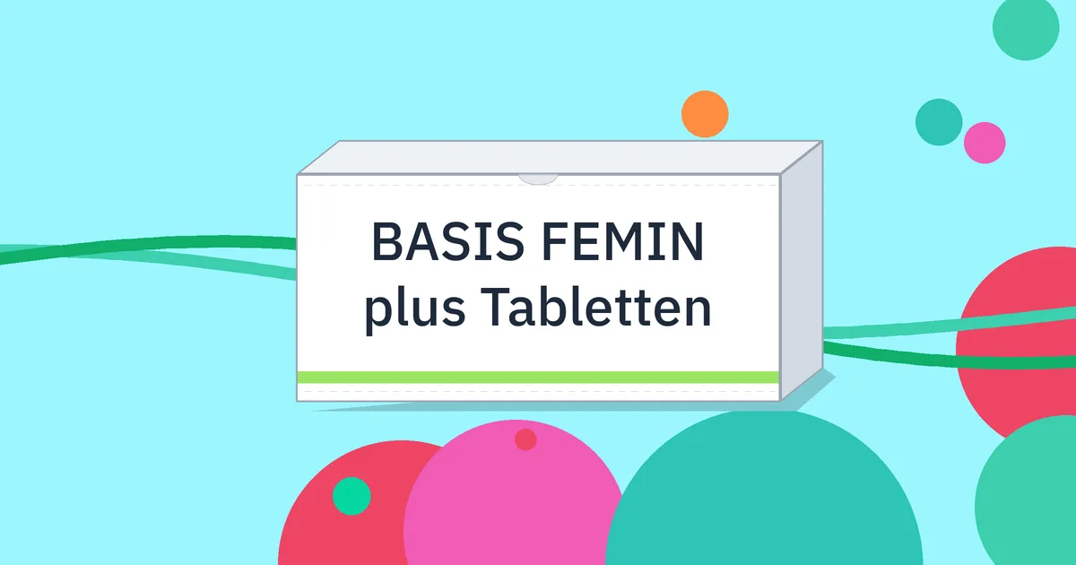 Symbolbild: Packung mit der Aufschrift BASIS FEMIN plus Tabletten (PZN 05499518) – Verfügbarkeit und Bezug in Apotheken in Frankfurt am Main