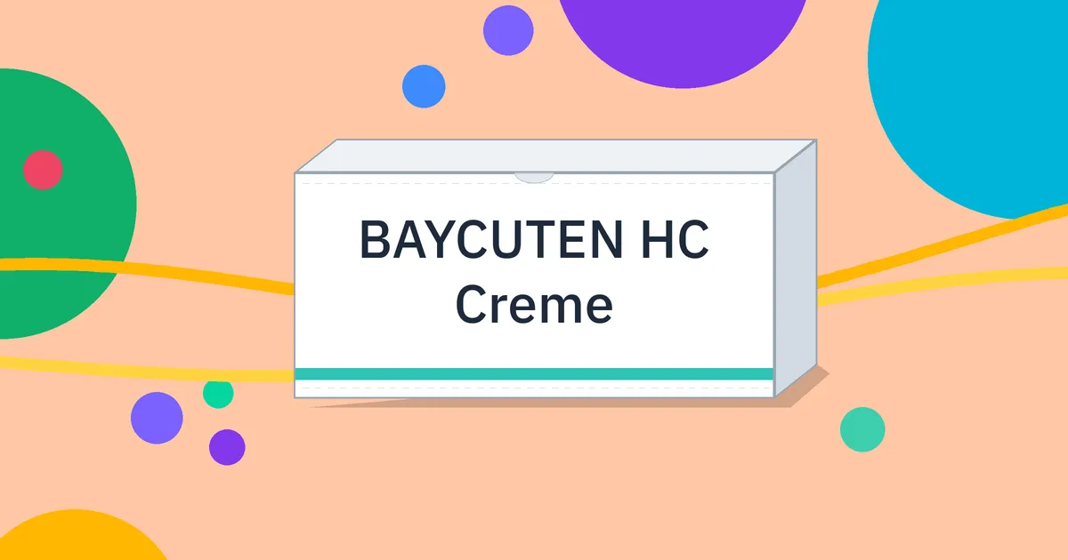 Symbolbild: Packung mit der Aufschrift BAYCUTEN HC Creme (PZN 06586277) – Verfügbarkeit und Bezug in Apotheken in Frankfurt am Main