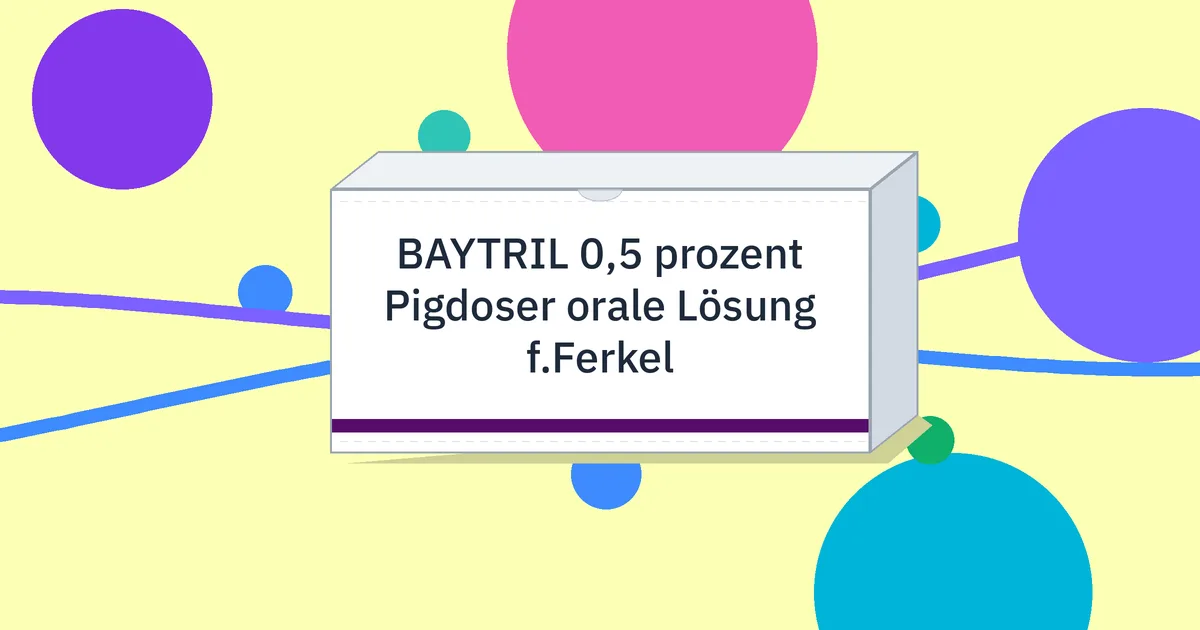 Symbolbild: Packung mit der Aufschrift BAYTRIL 0,5 prozent Pigdoser orale Lösung f.Ferkel (PZN 03572725) – Verfügbarkeit und Bezug in Apotheken in Frankfurt am Main