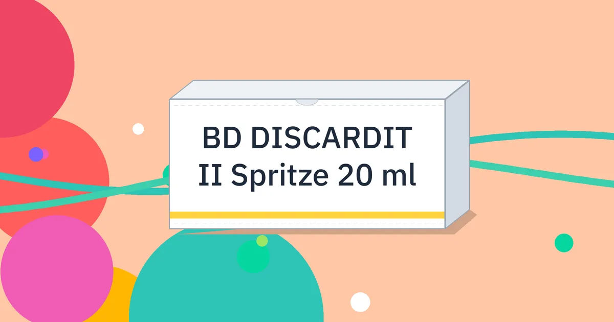 Symbolbild: Packung mit der Aufschrift BD DISCARDIT II Spritze 20 ml (PZN 03024946) – Verfügbarkeit und Bezug in Apotheken in Frankfurt am Main