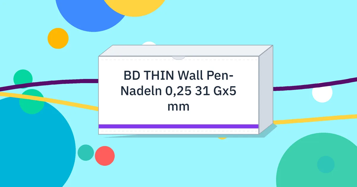 Symbolbild: Packung mit der Aufschrift BD THIN Wall Pen-Nadeln 0,25 31 Gx5 mm (PZN 17507855) – Verfügbarkeit und Bezug in Apotheken in Frankfurt am Main