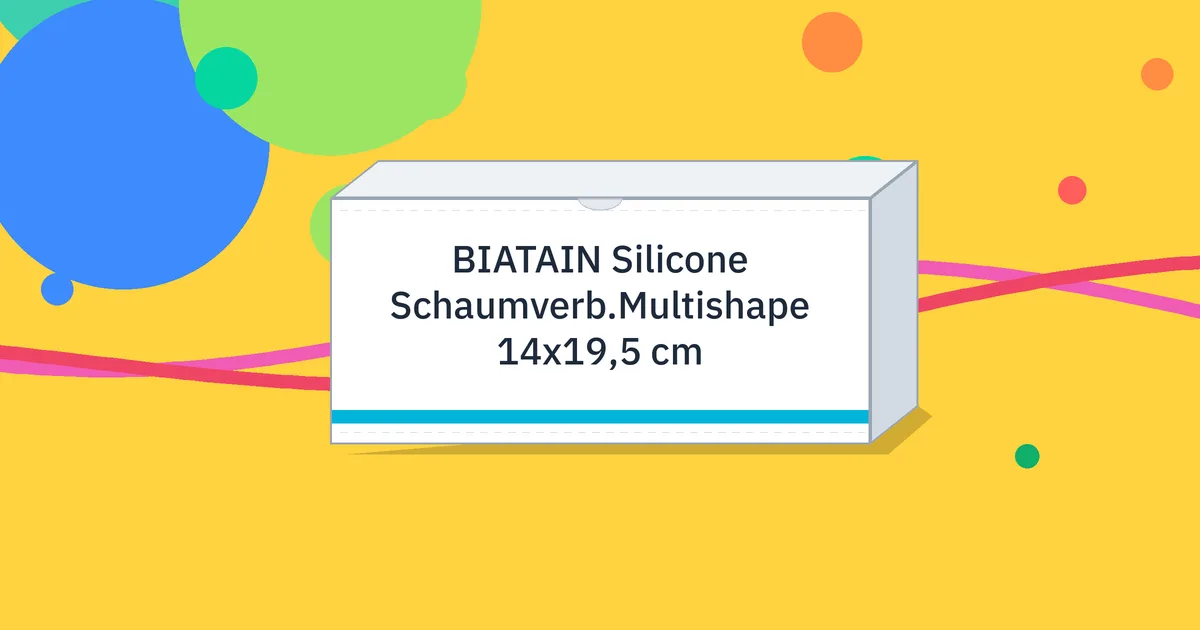 Symbolbild: Packung mit der Aufschrift BIATAIN Silicone Schaumverb.Multishape 14x19,5 cm (PZN 18032621) – Verfügbarkeit und Bezug in Apotheken in Frankfurt am Main