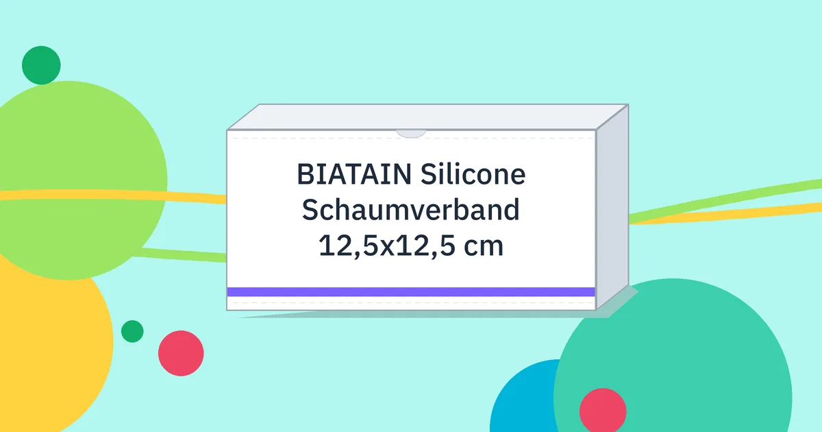 Symbolbild: Packung mit der Aufschrift BIATAIN Silicone Schaumverband 12,5x12,5 cm (PZN 12557162) – Verfügbarkeit und Bezug in Apotheken in Frankfurt am Main