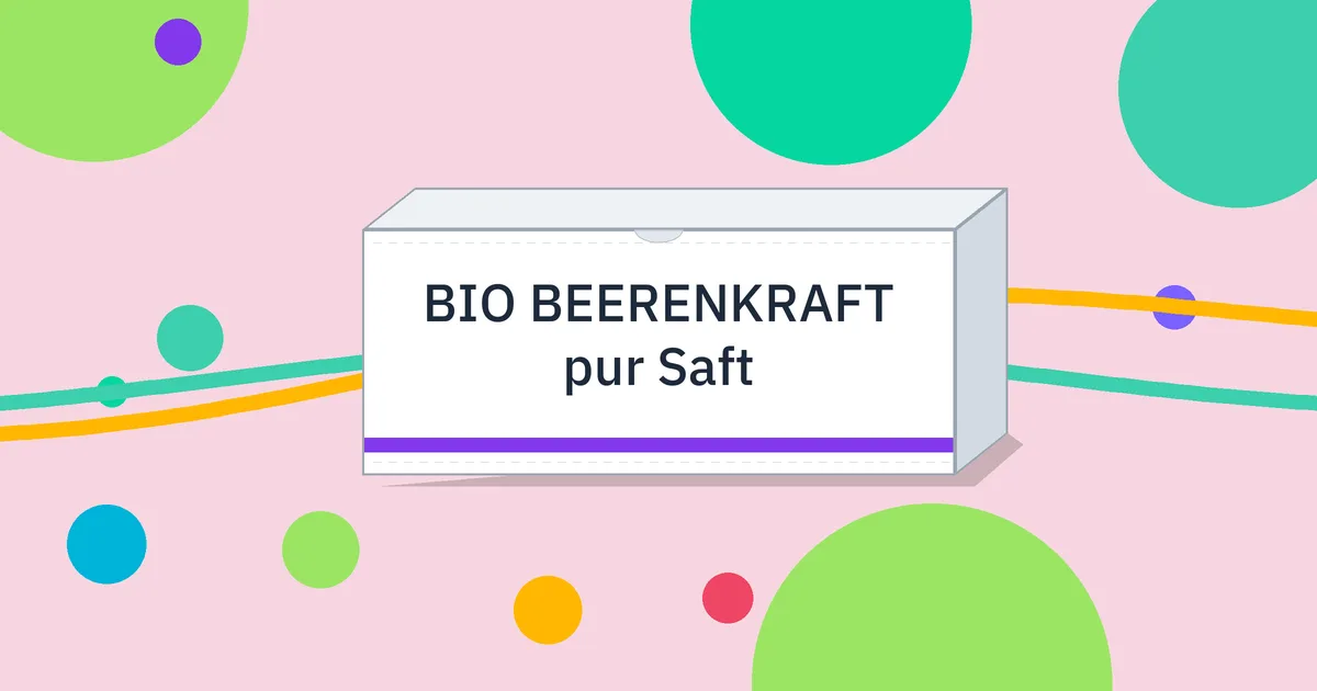Symbolbild: Packung mit der Aufschrift BIO BEERENKRAFT pur Saft (PZN 18298336) – Verfügbarkeit und Bezug in Apotheken in Frankfurt am Main