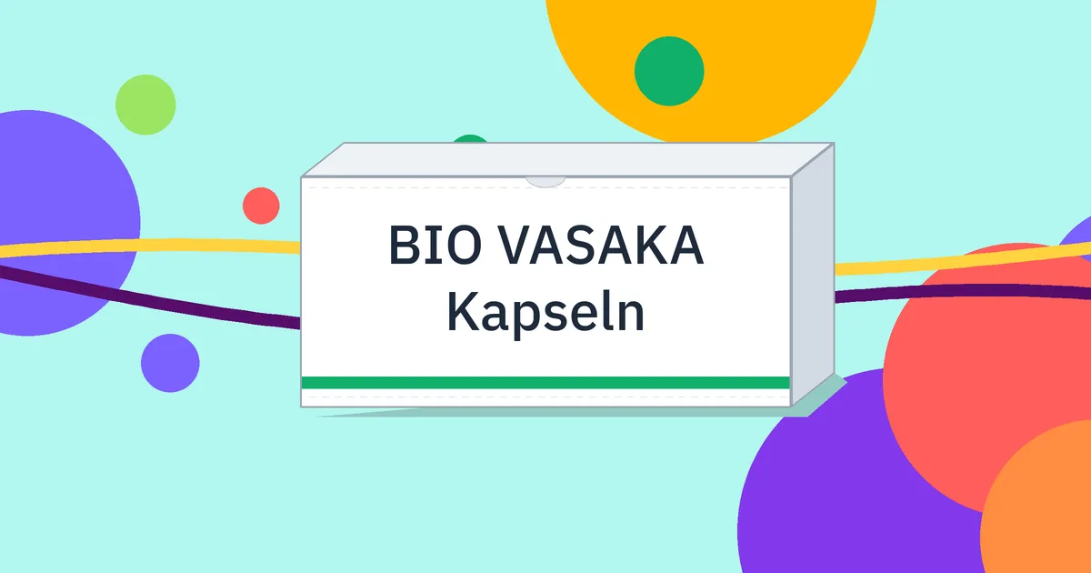 Symbolbild: Packung mit der Aufschrift BIO VASAKA Kapseln (PZN 16707434) – Verfügbarkeit und Bezug in Apotheken in Frankfurt am Main