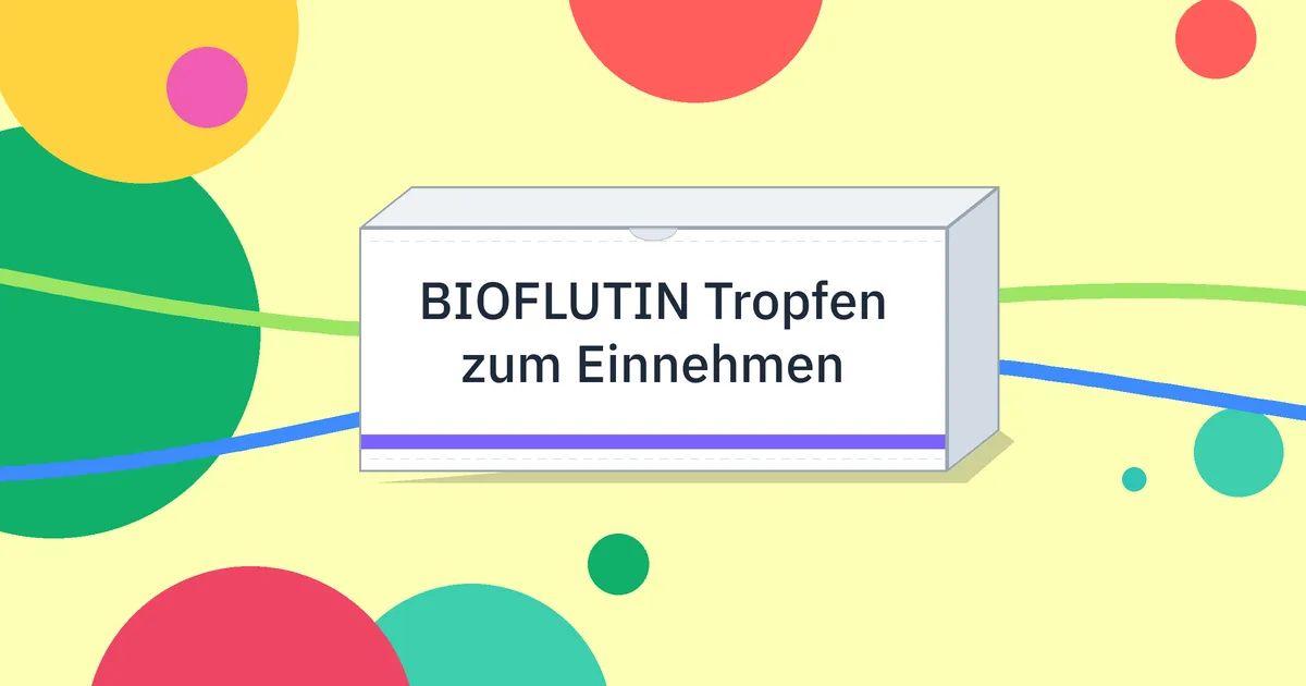 Symbolbild: Packung mit der Aufschrift BIOFLUTIN Tropfen zum Einnehmen (PZN 02758474) – Verfügbarkeit und Bezug in Apotheken in Frankfurt am Main