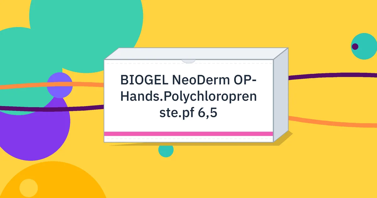 Symbolbild: Packung mit der Aufschrift BIOGEL NeoDerm OP-Hands.Polychloropren ste.pf 6,5 (PZN 04701900) – Verfügbarkeit und Bezug in Apotheken in Frankfurt am Main