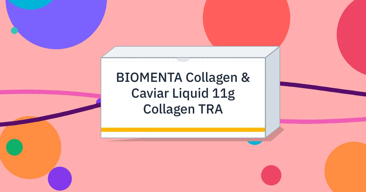 Symbolbild: Packung mit der Aufschrift BIOMENTA Collagen & Caviar Liquid 11g Collagen TRA (PZN 17443380) – Verfügbarkeit und Bezug in Apotheken in Frankfurt am Main