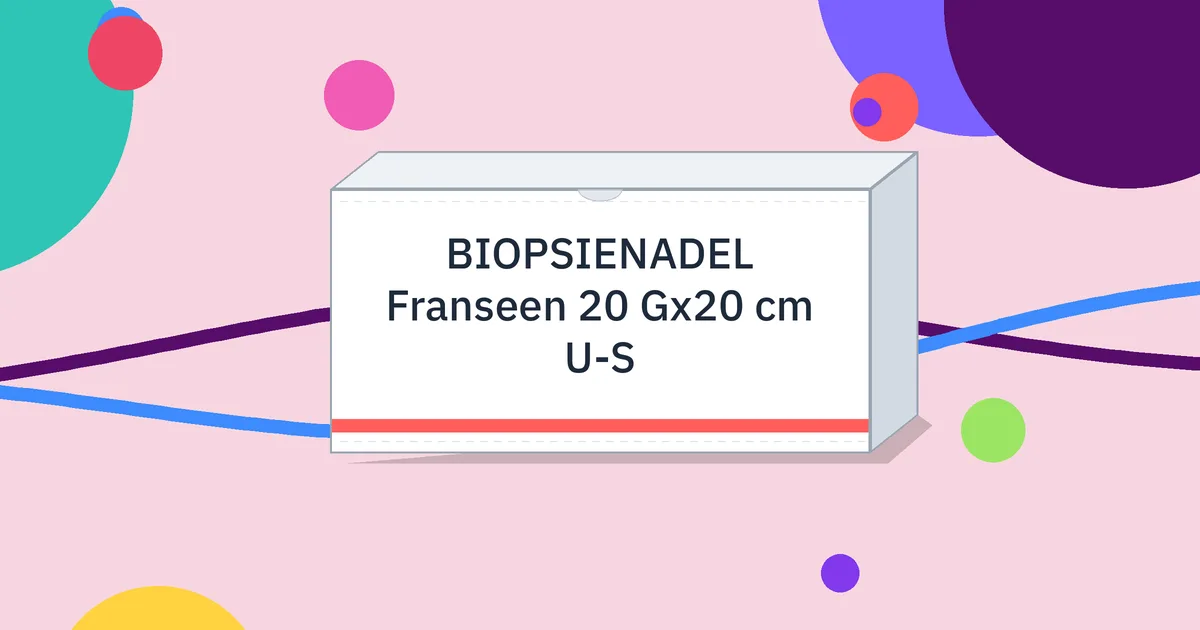 Symbolbild: Packung mit der Aufschrift BIOPSIENADEL Franseen 20 Gx20 cm U-S (PZN 06771276) – Verfügbarkeit und Bezug in Apotheken in Frankfurt am Main