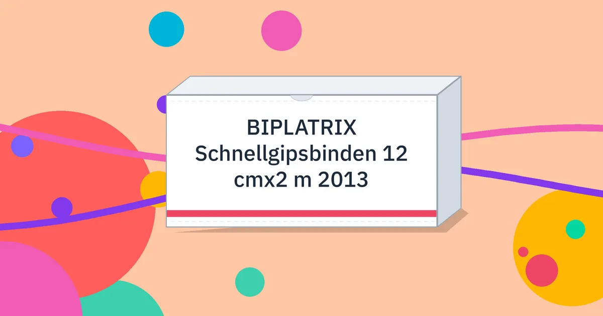 Symbolbild: Packung mit der Aufschrift BIPLATRIX Schnellgipsbinden 12 cmx2 m 2013 (PZN 07154189) – Verfügbarkeit und Bezug in Apotheken in Frankfurt am Main
