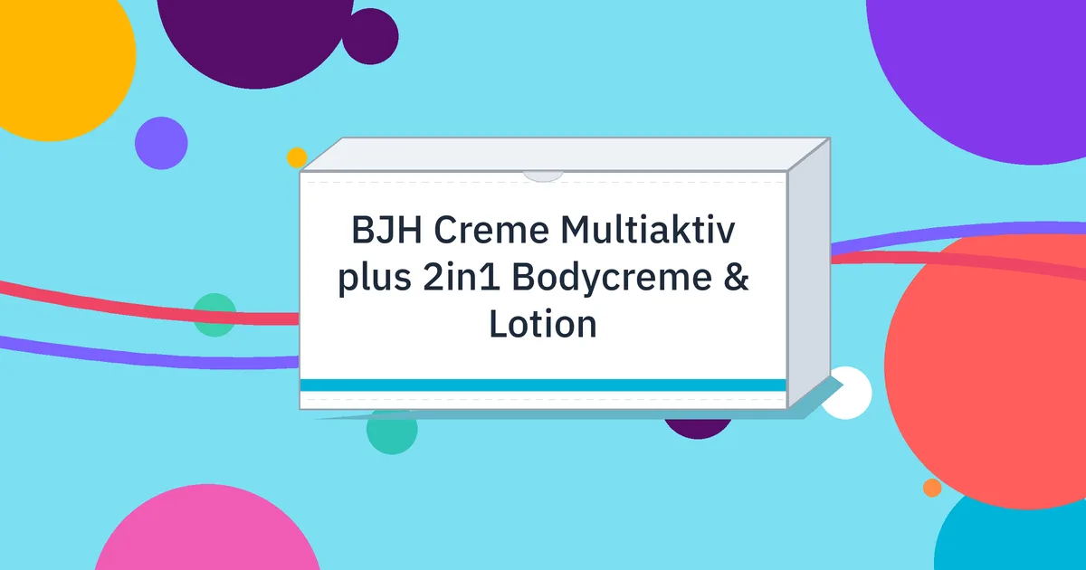 Symbolbild: Packung mit der Aufschrift BJH Creme Multiaktiv plus 2in1 Bodycreme & Lotion (PZN 18027672) – Verfügbarkeit und Bezug in Apotheken in Frankfurt am Main